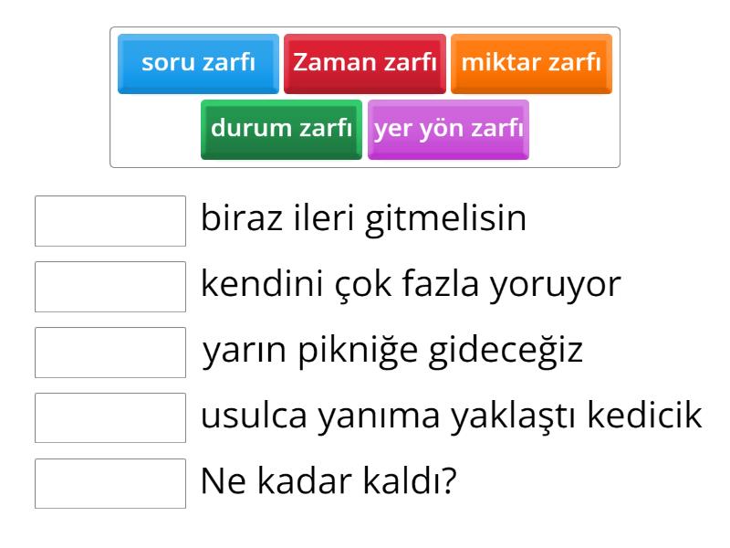 7. Sınıf zarflar - Une las parejas