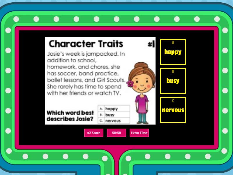 Character Traits - Gameshow quiz