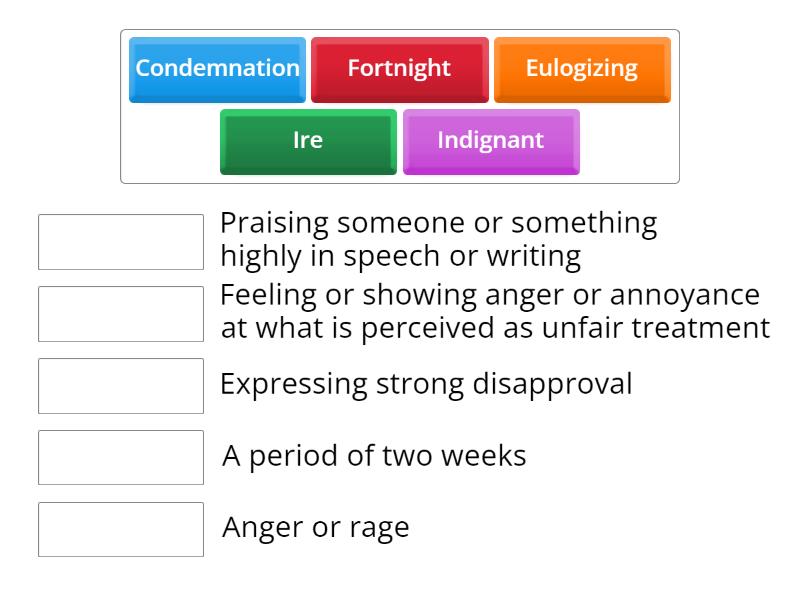 Complete the matching exercise: Match each word with its correct ...
