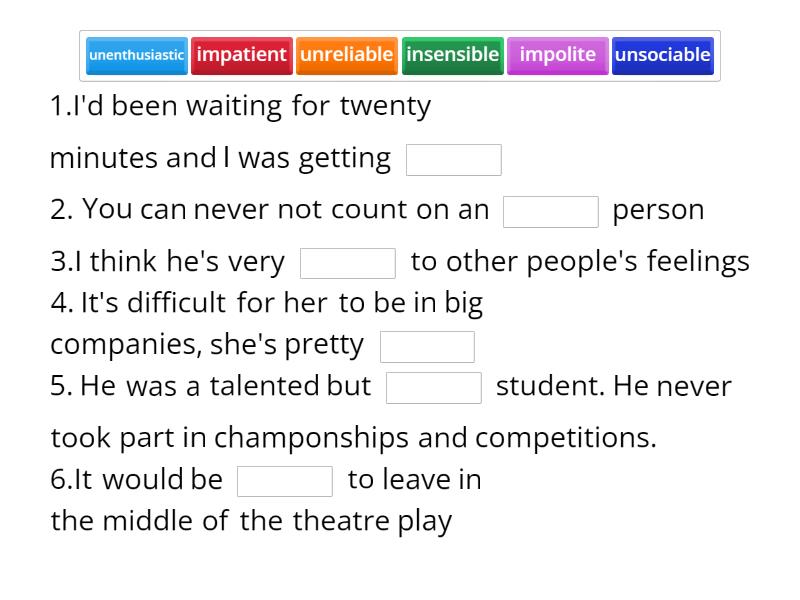 Lexis - Complete the sentence