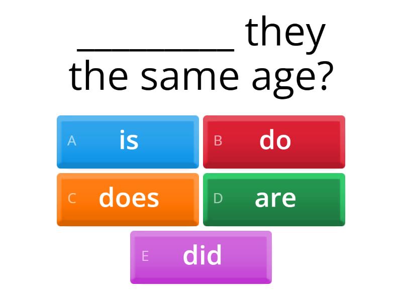 TO BE, DO, DOES, DID - Quiz