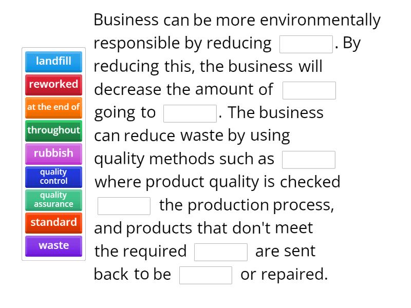 Environmental Responsibility - Complete the sentence