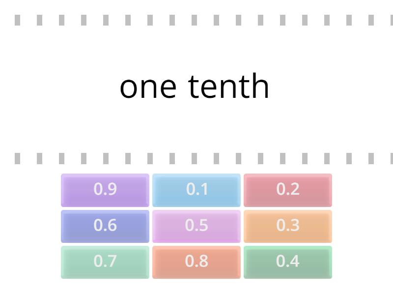 Decimal numbers (tenths) - Find the match