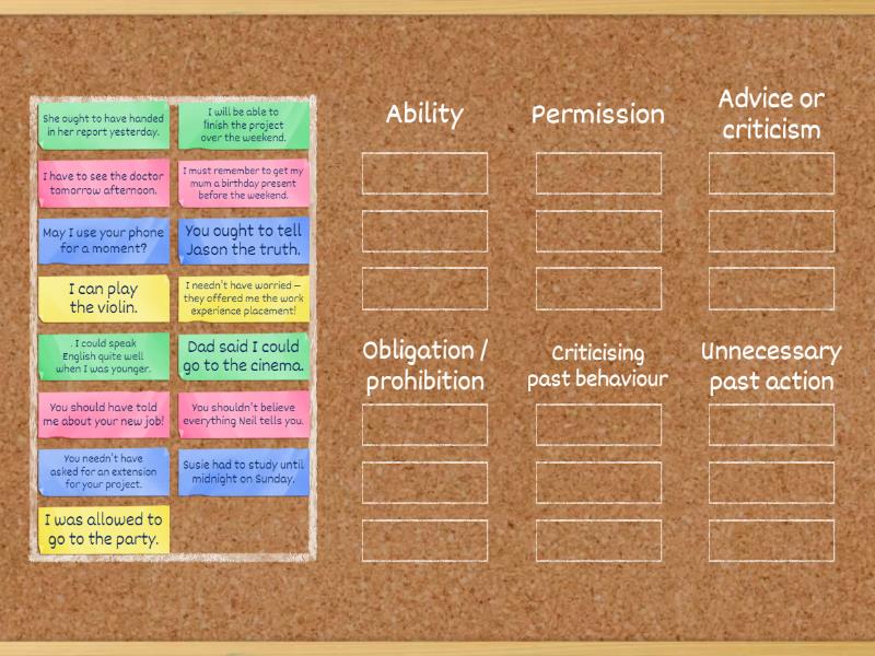 Optimise B2 Unit 5 Modals - Group sort
