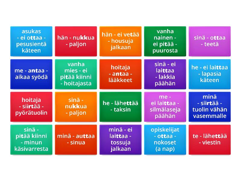 Verbityyppi 1 kpt - Flip tiles