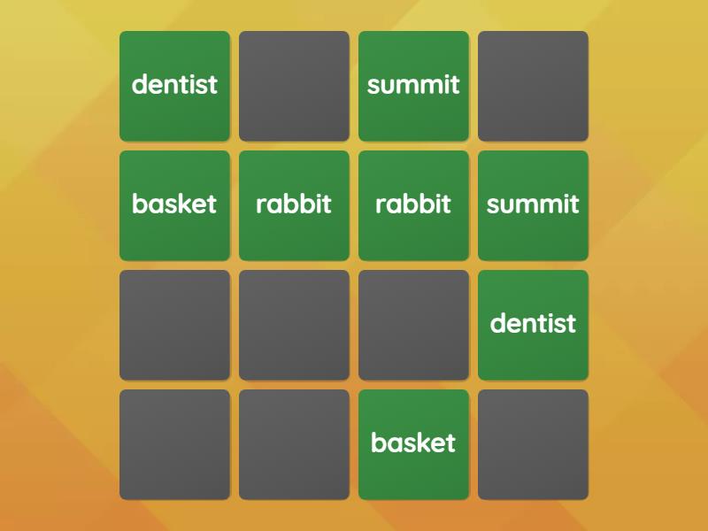 rabbit word memory - Matching pairs