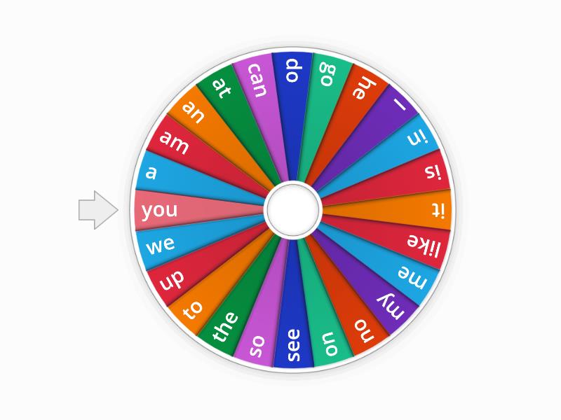 Sight Words - Random wheel
