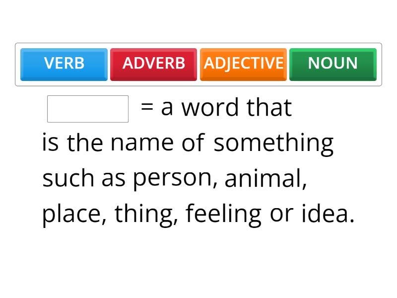 Reviewing: Noun, Verb, Adjective and Adverb - Complete the sentence