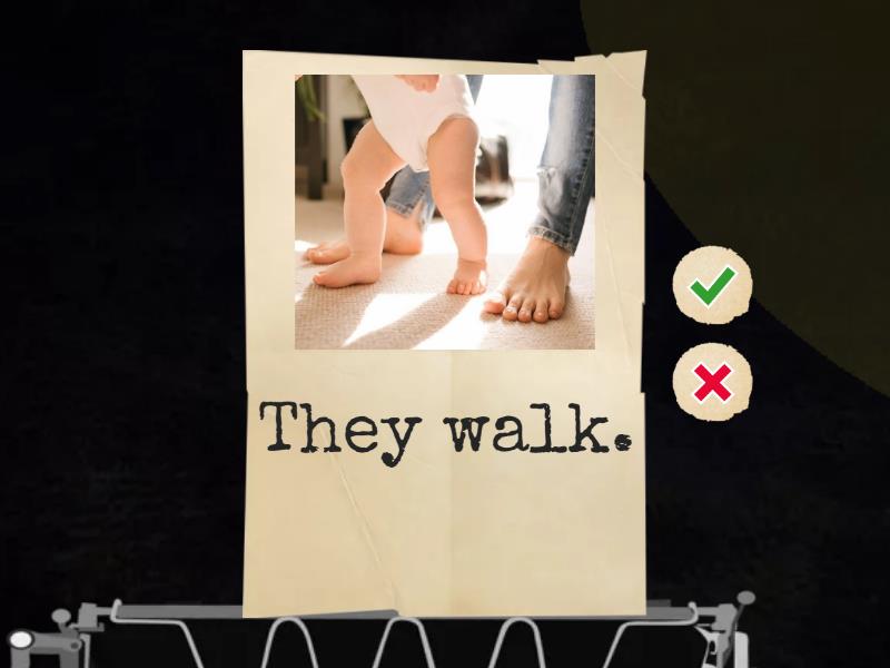 I walk. - Flash cards