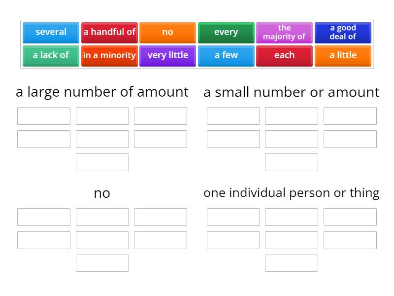 quantifiers - Group sort