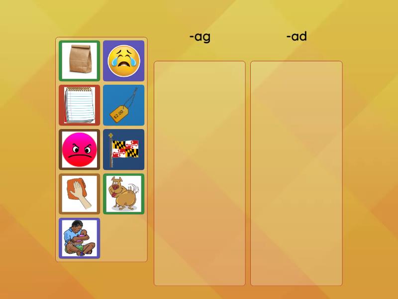 -ag & -ad word family sort - Categorize