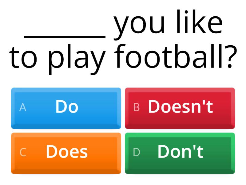 Do/Does Present Simple questions and negatives - Quiz