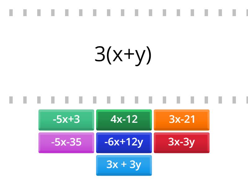 Distributive Property Matching - Find the match