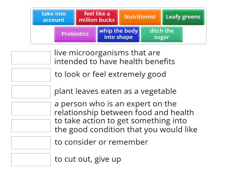 Matching exercise - Match up