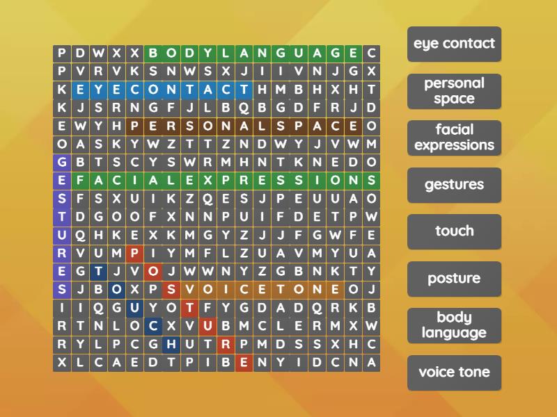 Body Language Genesis - Wordsearch