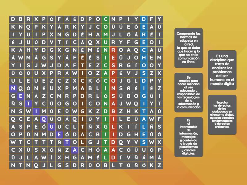 Sopa de letras: Comunicación Digital - Wordsearch