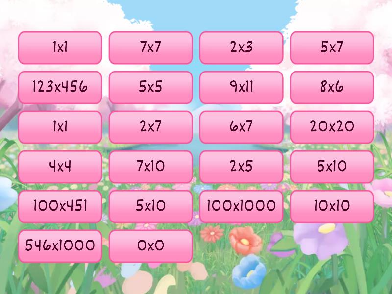 Math(multiplication) quiz - Flip tiles