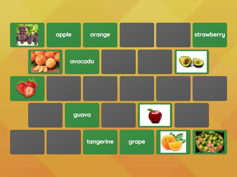 Memory game - Fruits - Matching pairs
