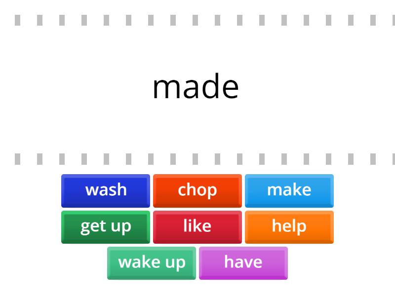 Match verbs present and past tense - 3A - Find the match