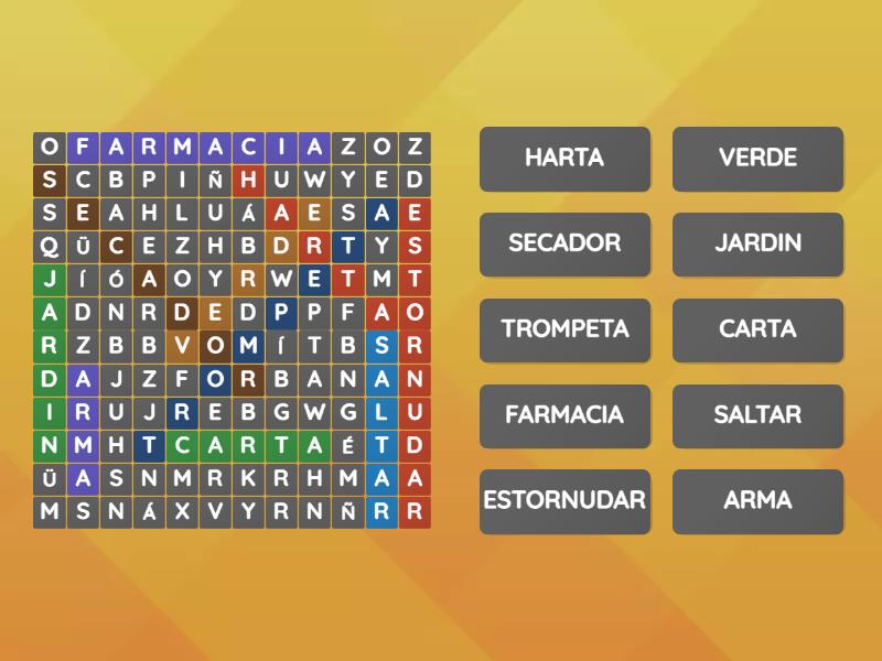R INVERSA SOPA DE LETRAS - Wordsearch