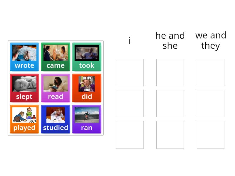 irregular verbs activity - Group sort