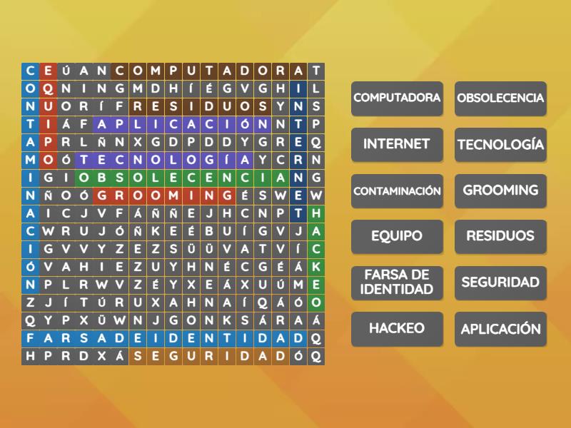 TECNOLOGIA SOPA DE LETRAS - Wordsearch