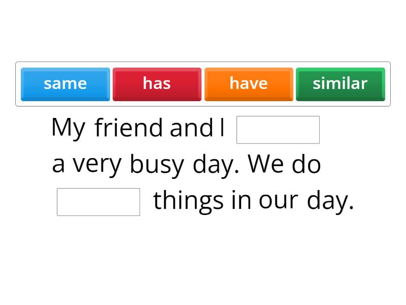 My Friend and I - MID - routines - similarities and differences ...