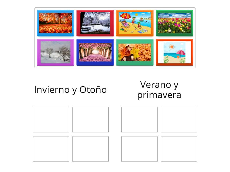 Estaciones agrupan las estaciones del año. - Group sort
