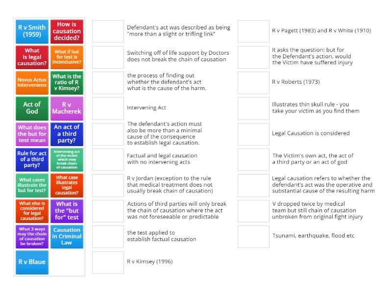 Causation - Match up