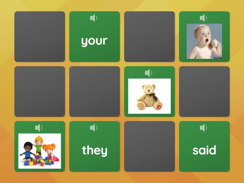 Level 2 unit 1 trick words - Matching pairs