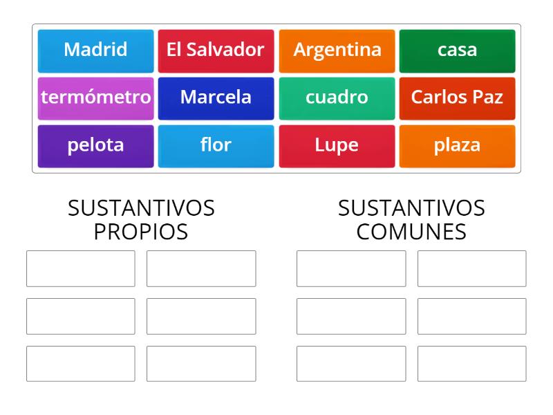 Sustantivos Propios y Comunes - Group sort