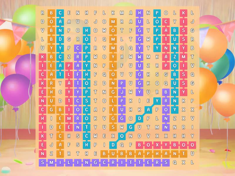 Playtime Word Search! (Hard) - Wordsearch