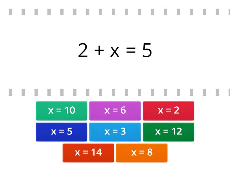 One step equation; Additon and Subtraction - Find the match