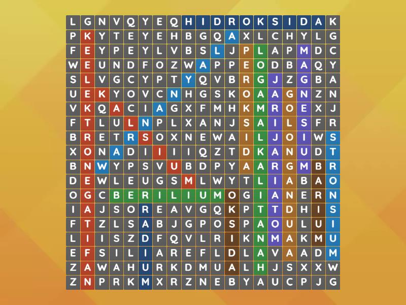alkali tanah - Wordsearch