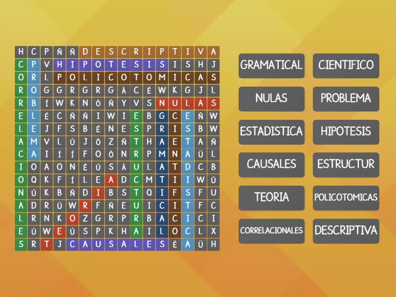 HIPOTESIS - Sopa de letras