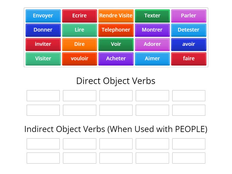 DOP VERBS Vs IOP Verbs Group Sort