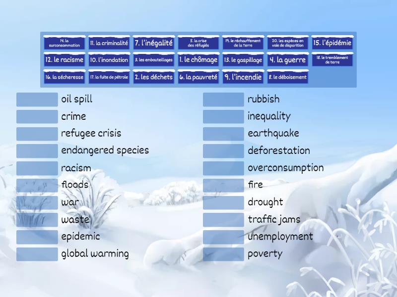 GCSE French Environment 1 JFO - Match up