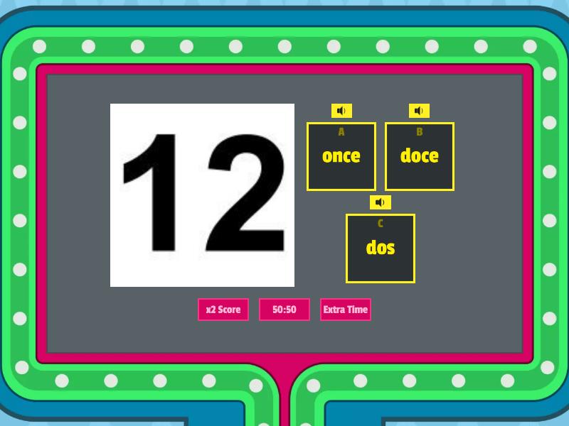 Números de 1 al 99 - Gameshow quiz