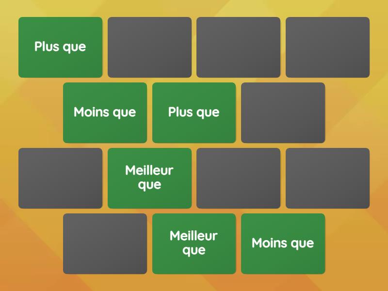 COMPARATIFS - Matching pairs