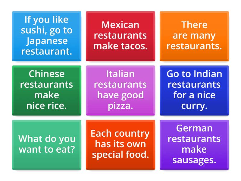 Unit 5 Where Should We Eat? - Flip tiles