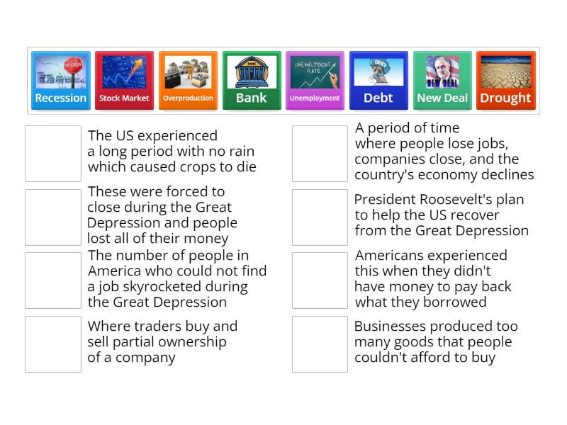 4.8 Great Depression Vocabulary - Match up