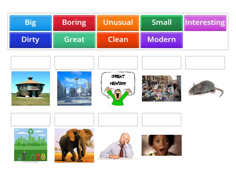 Adjectives to describe places at school - Match up