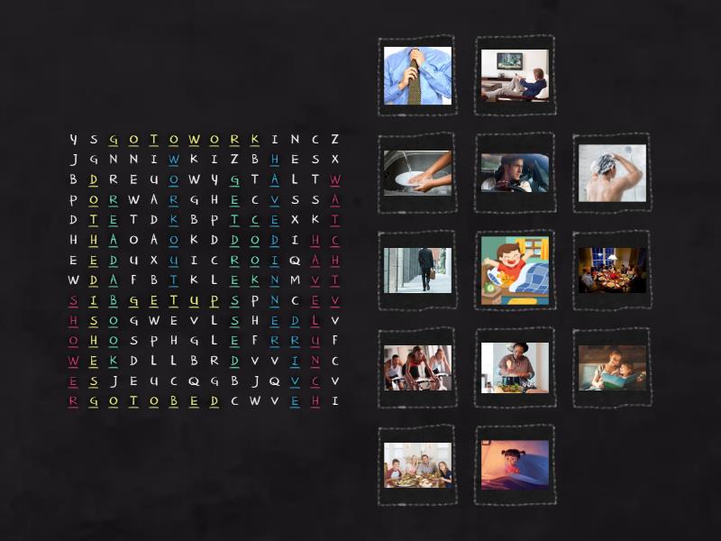 Essentials 2 - Unit 2 (Daily routine) - Wordsearch