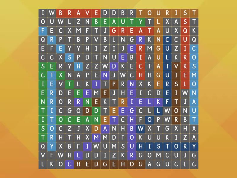 Rainbow English 5. Unit 6 - Wordsearch