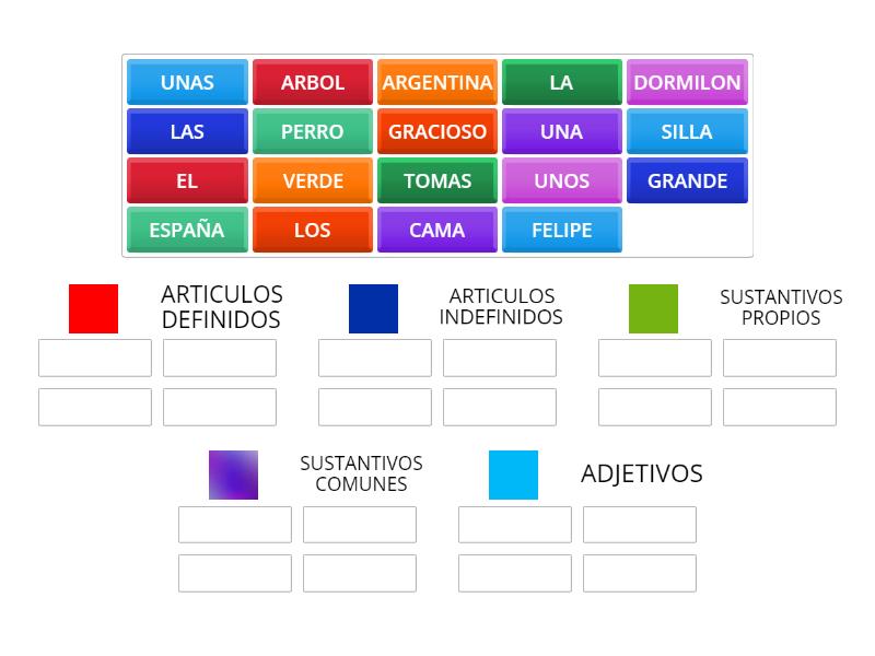 ARTÍCULOS, SUSTANTIVOS Y ADJETIVOS - Group sort