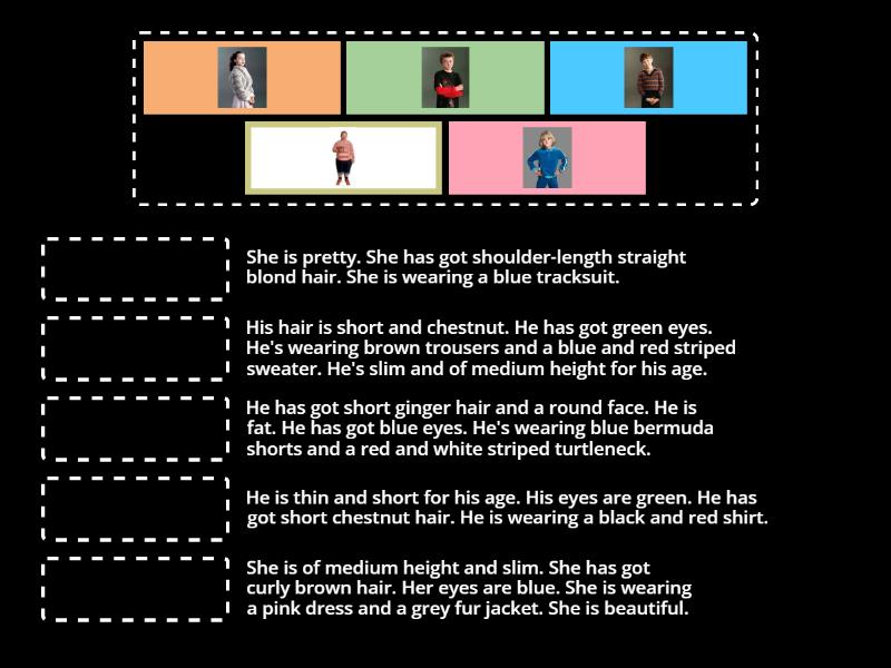 Charlie and the chocolate factory - characters' descriptions - Match up