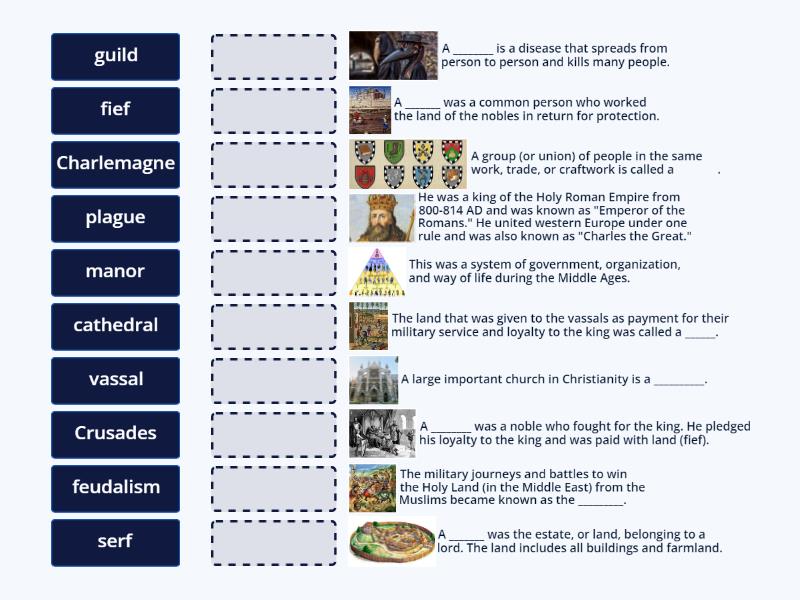 {SS 6 ~ Curley} ~ Middle Ages Vocabulary - Match up