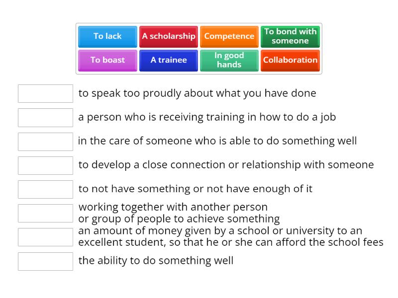 Checking vocabulary - Match up
