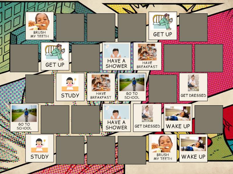 Daily Routines - Memory game - Matching pairs