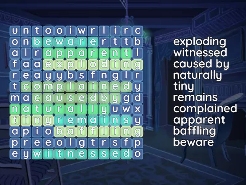 Unexplained phenomena (2nd round) - Wordsearch